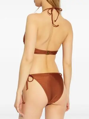 GANNI Side-tie Bikini Bottom - Brown