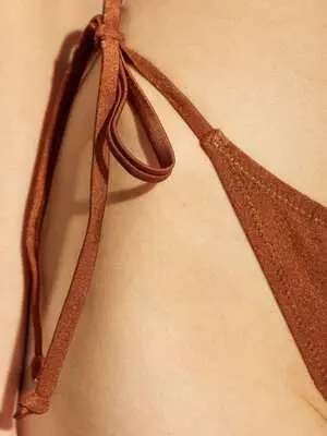 GANNI Side-tie Bikini Bottom - Brown