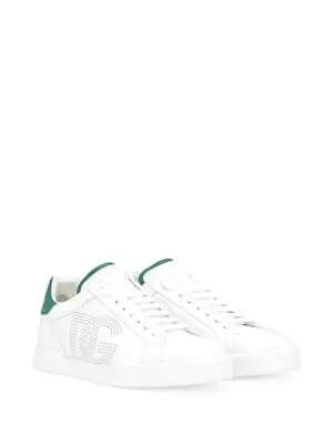 Dolce & Gabbana Portofino Leather Sneakers - White