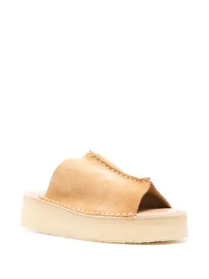 Clarks Suede Wedge Slides