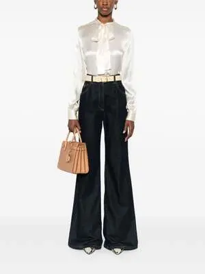 TOM FORD Pussy-bow Silk Shirt - Neutrals