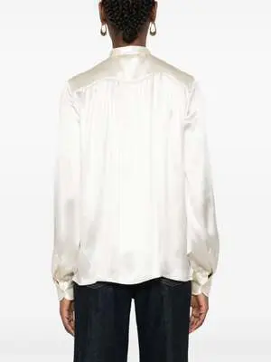 TOM FORD Pussy-bow Silk Shirt - Neutrals