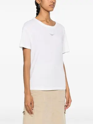 Zadig&Voltaire Marta Short Sleeve T-shirt With Zv Wings Embellishment - White