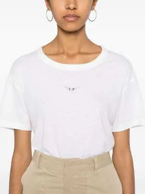Zadig&Voltaire Marta Short Sleeve T-shirt With Zv Wings Embellishment - White