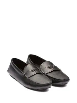Prada Triangle-logo Leather Loafers