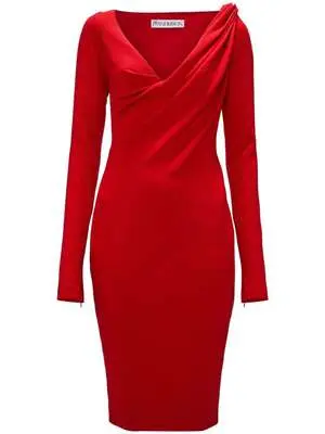 JW Anderson V-neck Midi Dress - Red