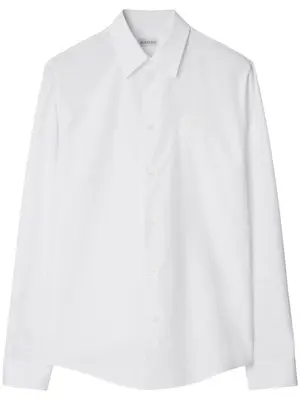 Burberry Ekd-embroidered Cotton Shirt - White