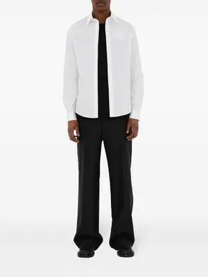 Burberry Ekd-embroidered Cotton Shirt - White