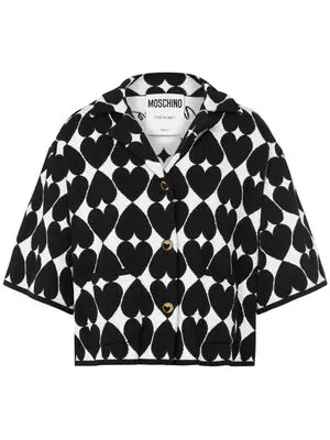 Moschino Heart-motif Knitted Shirt - Black