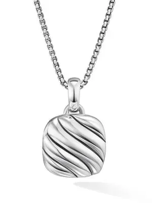 David Yurman Sterling Sculpted Cable Square Locket - Ss