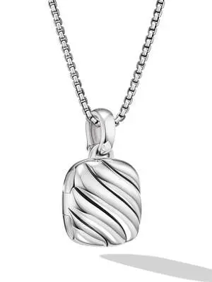 David Yurman Sterling Sculpted Cable Square Locket - Ss