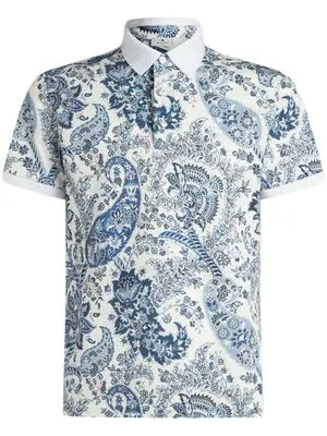 Etro Paisley-print Cotton Polo Shirt - White