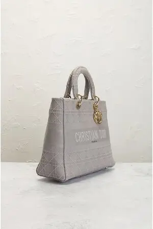 Dior Lady D-lite Handbag - Grey