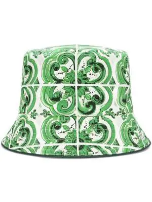Dolce & Gabbana Majolica Print Bucket Hat - Green