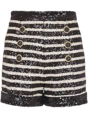 Balmain Striped Shorts For Women