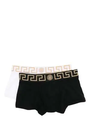 Versace Greca Stretch-cotton Boxers - Black