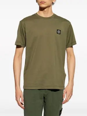 Stone Island Compass-appliqué Cotton T-shirt - Green