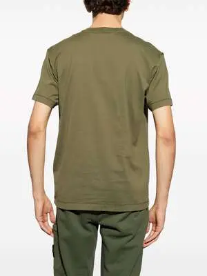Stone Island Compass-appliqué Cotton T-shirt - Green
