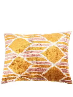 LES-OTTOMANS Graphic-print Cushion - Yellow
