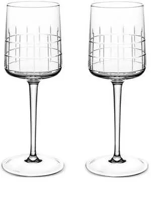 Christofle Graphik Water Glasses - White