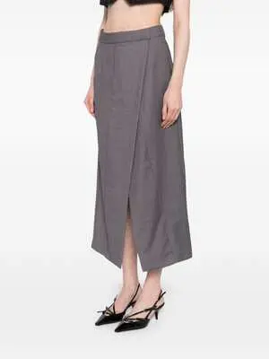 B+AB Front Slit Midi A-line Skirt