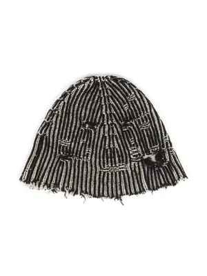 MAISON MARGIELA Distressed-effect Ribbed Beanie