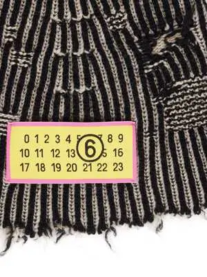 MAISON MARGIELA Distressed-effect Ribbed Beanie