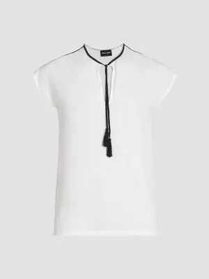Giorgio Armani Tassel Silk Georgette Blouse - Wind