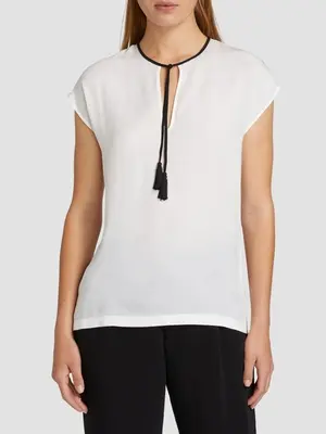 Giorgio Armani Tassel Silk Georgette Blouse