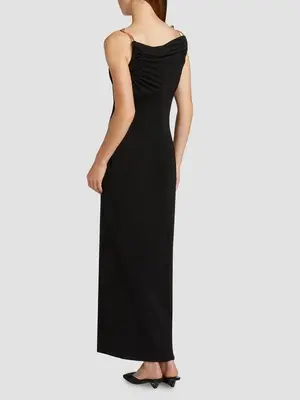 Bottega Veneta Crêpe Embellished Strap Slip Dress
