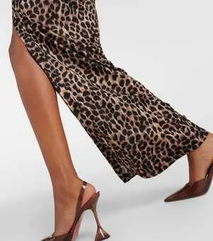 Blumarine Leopard-print Wool Jersey Maxi Dress