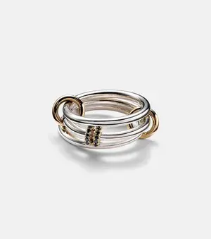 SPINELLI KILCOLLIN Dion Sg Sterling Stacked Ring With Black Diamonds - Silver
