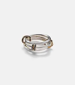 SPINELLI KILCOLLIN Dion Sg Sterling Stacked Ring With Black Diamonds - Silver