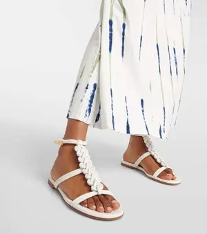 GIANVITO ROSSI Capua Braided Gladiator Sandals