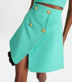 Balmain High-rise Wool Miniskirt