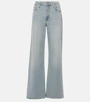 7 For All Mankind Lotta High-rise Wide-leg Jeans - Blue