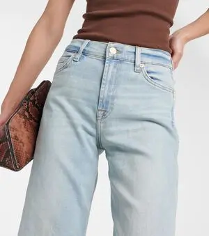 7 For All Mankind Lotta High-rise Wide-leg Jeans - Blue