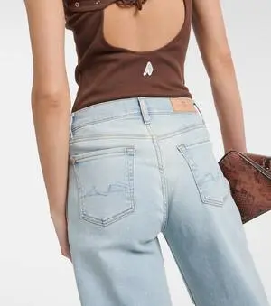 7 For All Mankind Lotta High-rise Wide-leg Jeans - Blue
