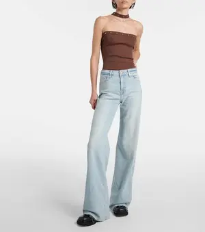 7 For All Mankind Lotta High-rise Wide-leg Jeans - Blue