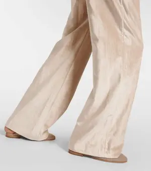 Brunello Cucinelli Cotton-blend Wide-leg Pants
