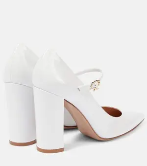 GIANVITO ROSSI 100 Patent Leather Mary Jane Pumps - White