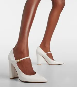 GIANVITO ROSSI 100 Patent Leather Mary Jane Pumps - White