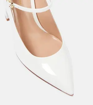 GIANVITO ROSSI 100 Patent Leather Mary Jane Pumps - White