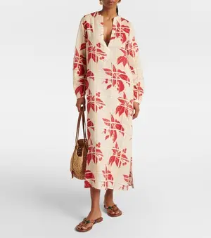 Loro Piana Floral Linen Maxi Dress