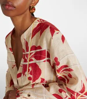 Loro Piana Floral Linen Maxi Dress
