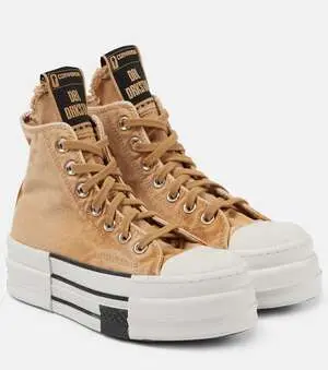 Rick Owens X Converse Dbl Drkstar Chuck 70 High Top Sneakers