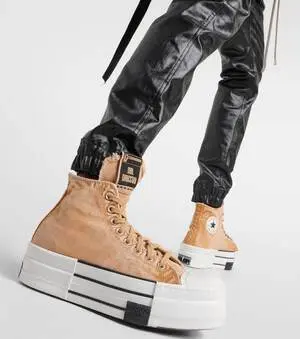 Rick Owens X Converse Dbl Drkstar Chuck 70 High Top Sneakers