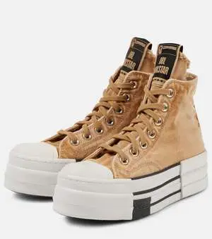 Rick Owens X Converse Dbl Drkstar Chuck 70 High Top Sneakers