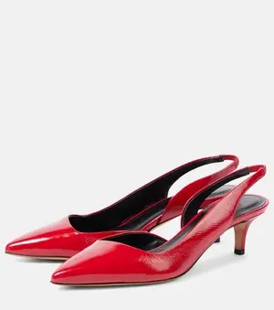 Isabel Marant Piery Patent Leather Slingback Pumps