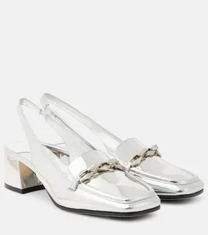 JIMMY CHOO Diamond Tilda Metallic Slingback Pumps - Silver
